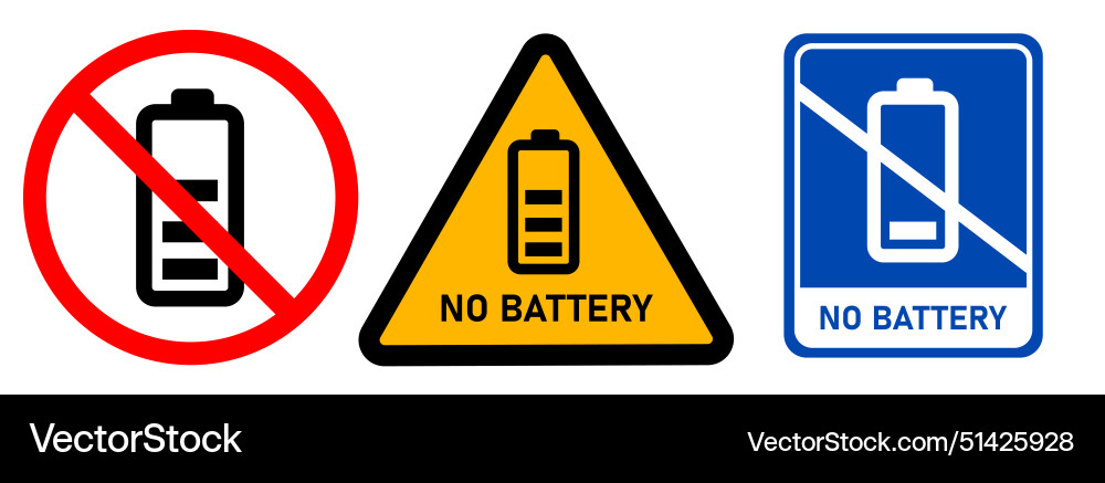 No battery allowed restriction of cell power Vector Image