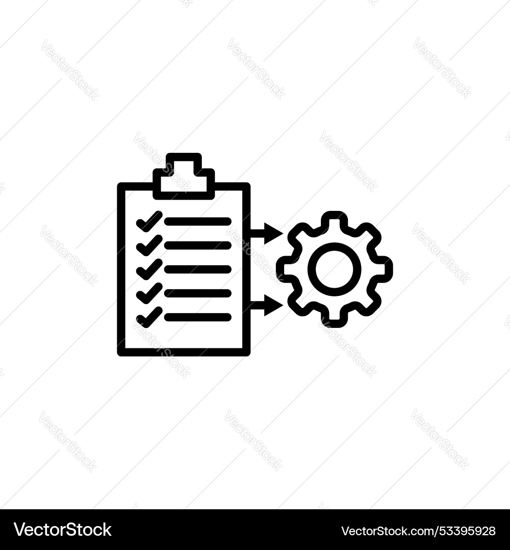 Project management line icon isolated on white Vector Image