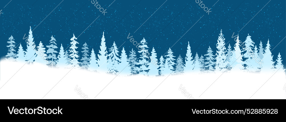 Winter background with pine trees Royalty Free Vector Image