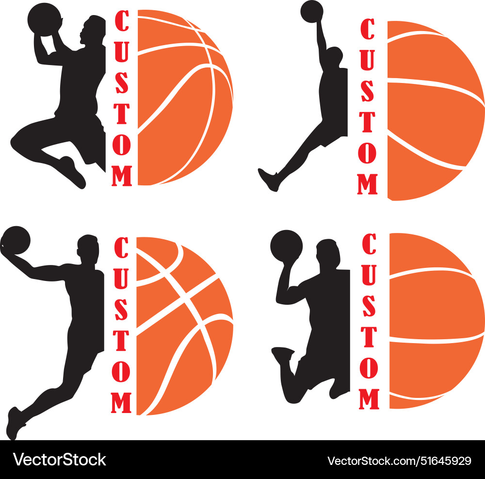 Custom name basketball men clipart Royalty Free Vector Image