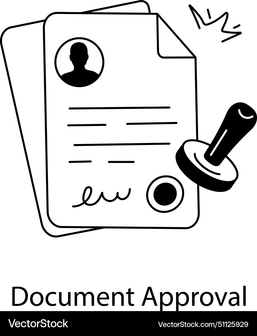 Document approval Royalty Free Vector Image - VectorStock