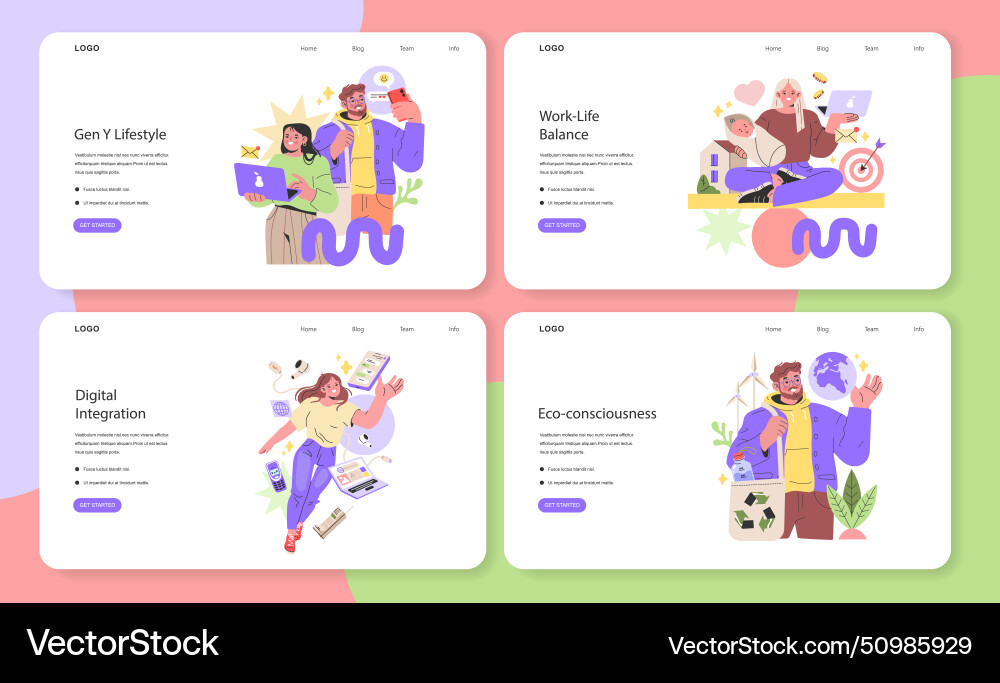 Generation y set showcases Royalty Free Vector Image