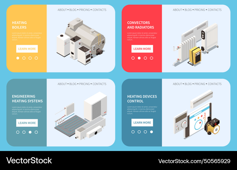 Heating system banners Royalty Free Vector Image