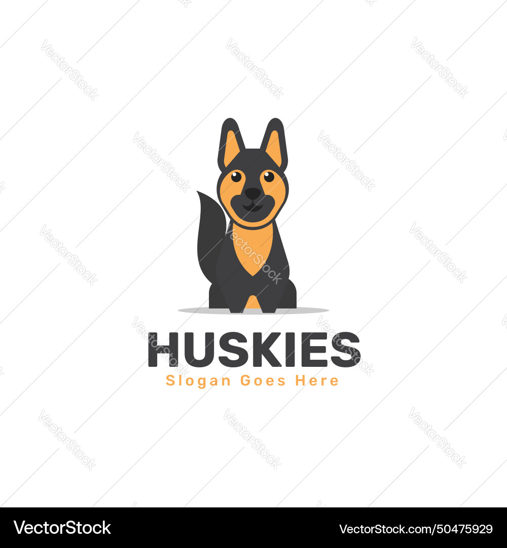 Logo huskies simple mascot style Royalty Free Vector Image
