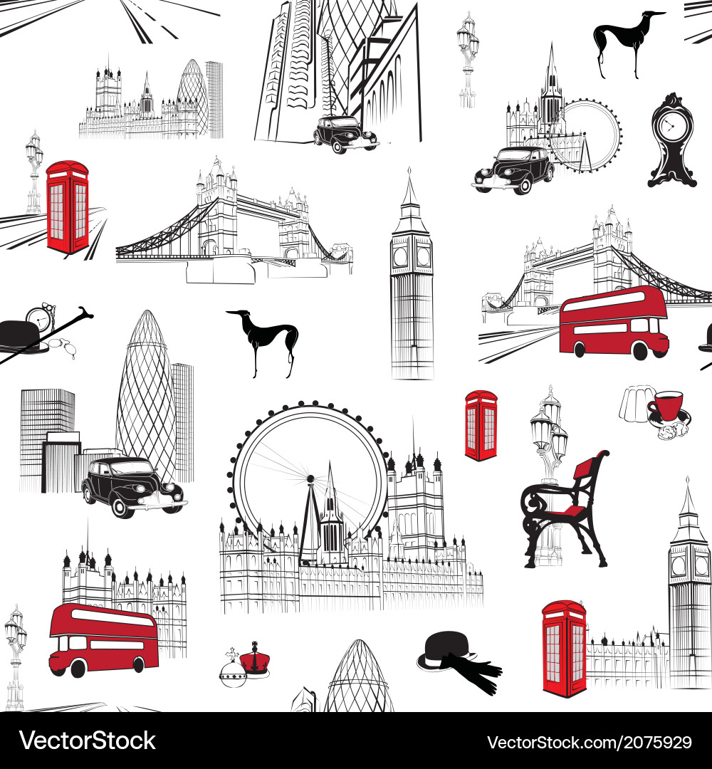 London Miniature Pattern Royalty Free Vector Image