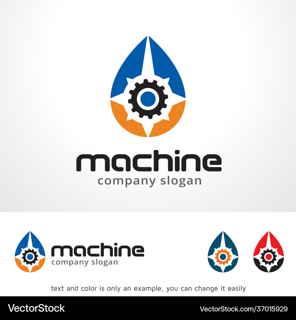 Machine logo template design Royalty Free Vector Image