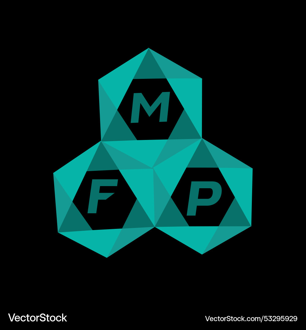 Mfp creative minimalist letter logo unique Vector Image