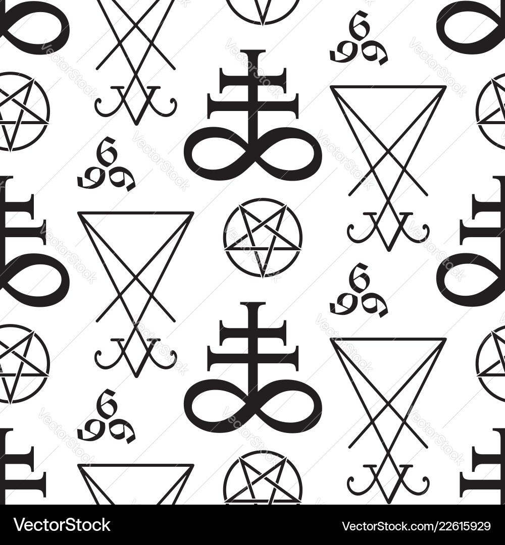 Seamless pattern with occult symbols Royalty Free Vector
