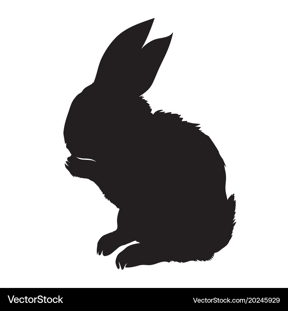 Silhouette of a sitting up rabbit Royalty Free Vector Image