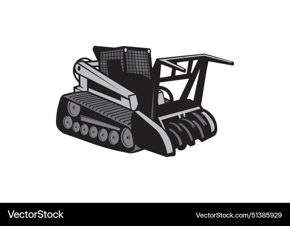 Skid Steer Mulcher Royalty Free Vector Image - VectorStock