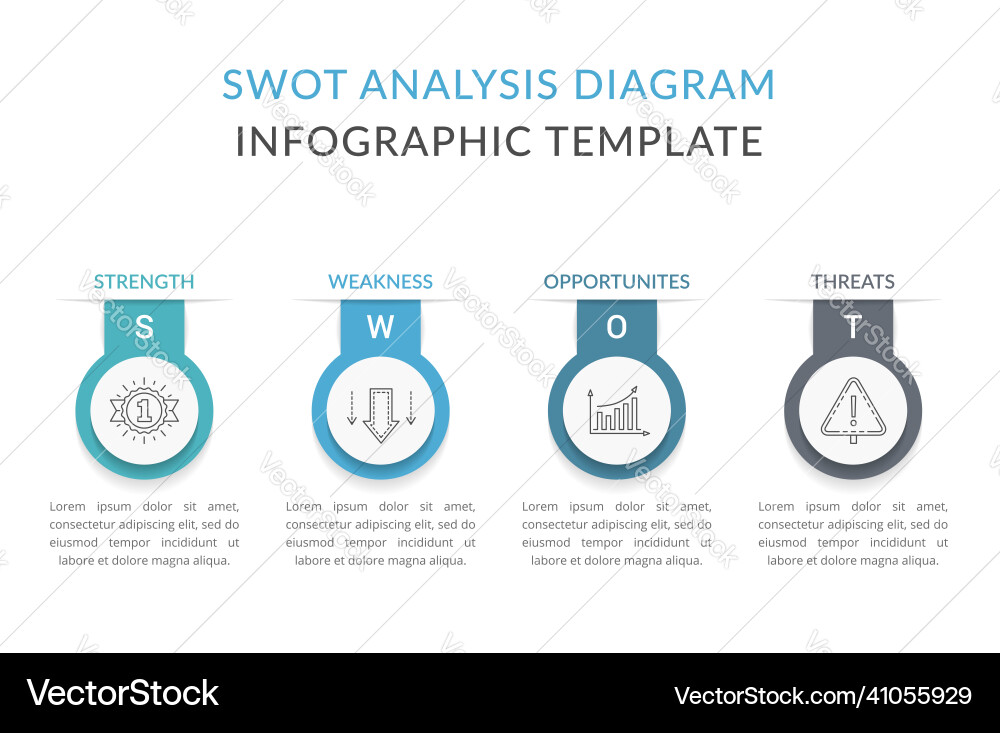 Swot analysis diagram Royalty Free Vector Image
