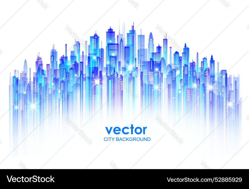 Urban building skyline panoramic background Vector Image