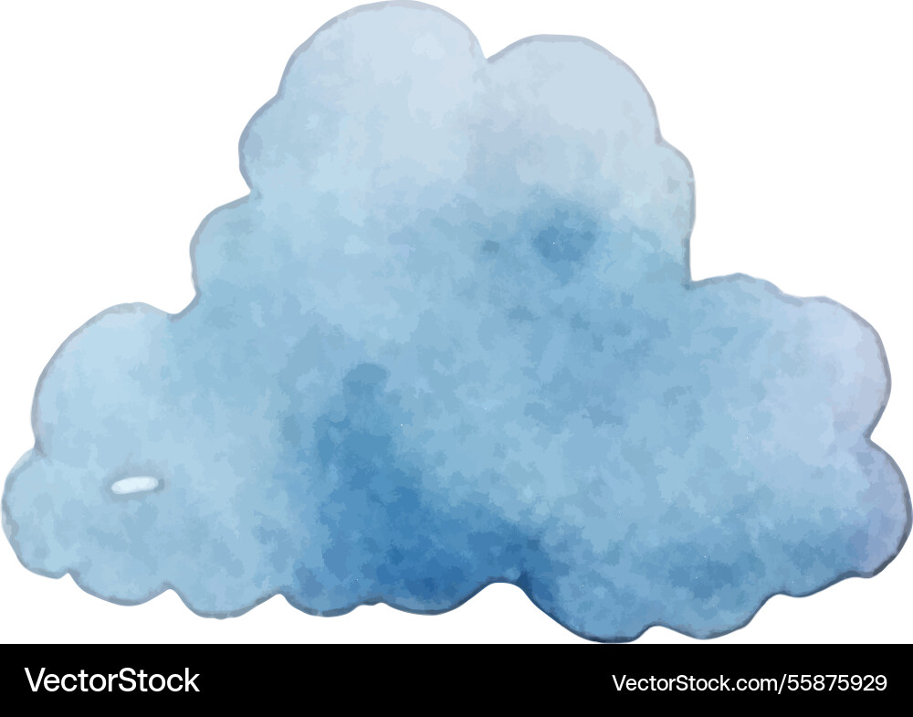 Watercolor painted cloud hand drawn design Vector Image