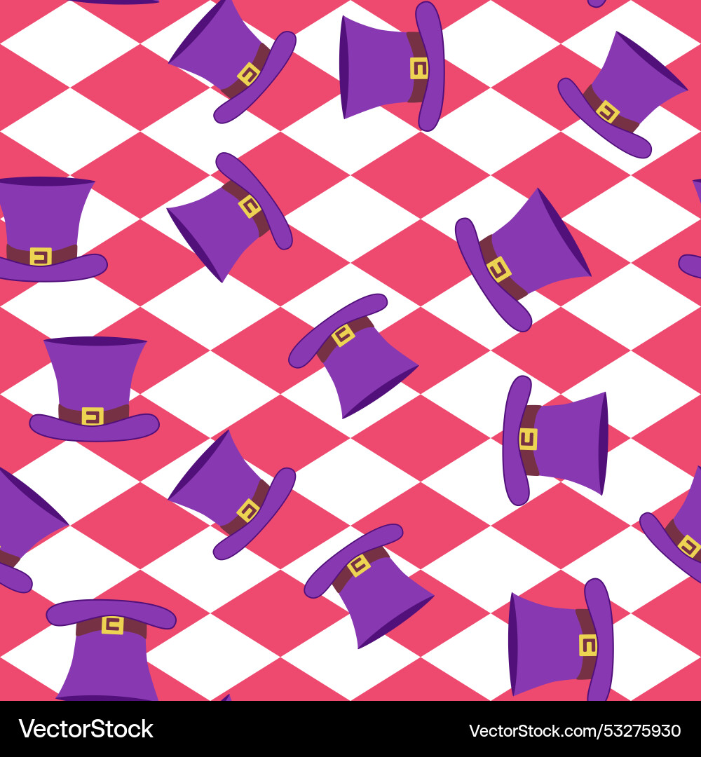 Alice in wonderland seamless pattern Royalty Free Vector