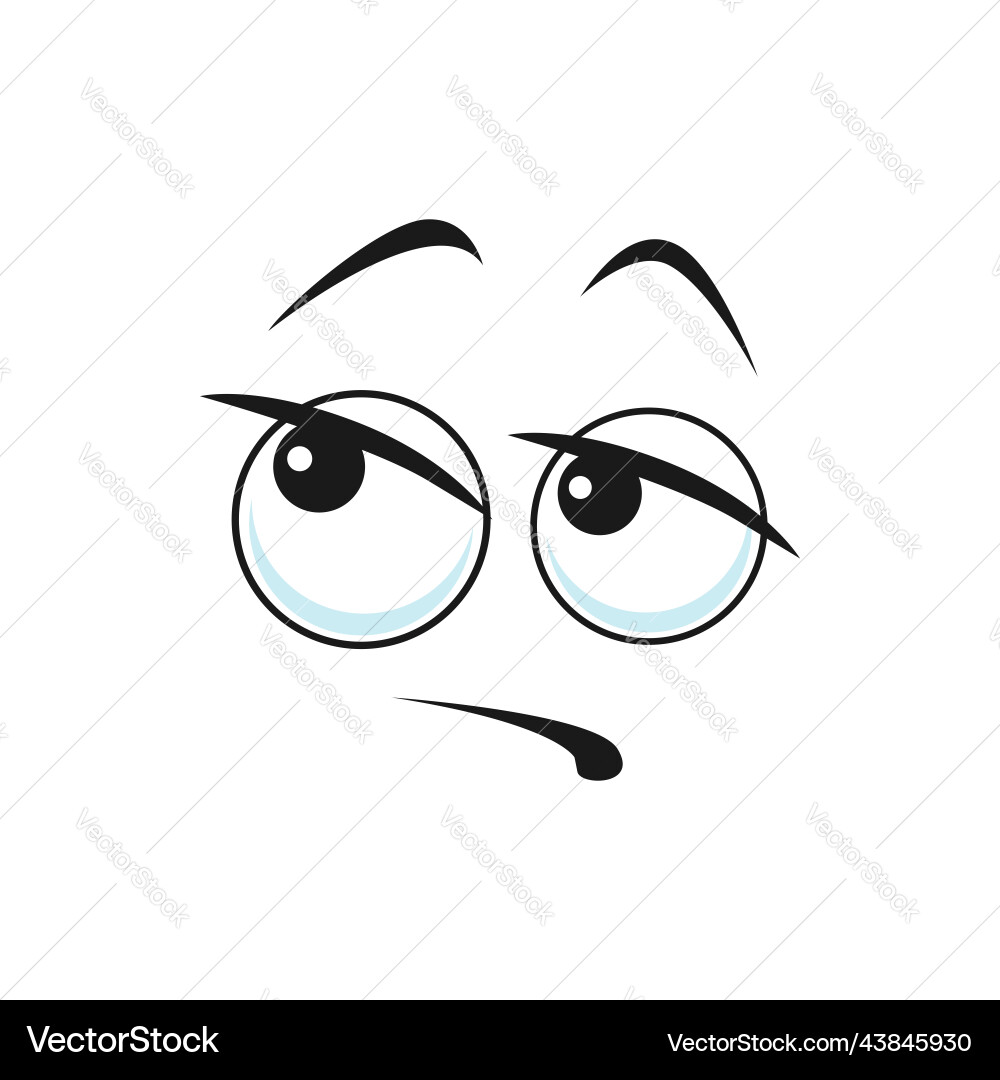 Cartoon face icon funny boring or dreaming Vector Image