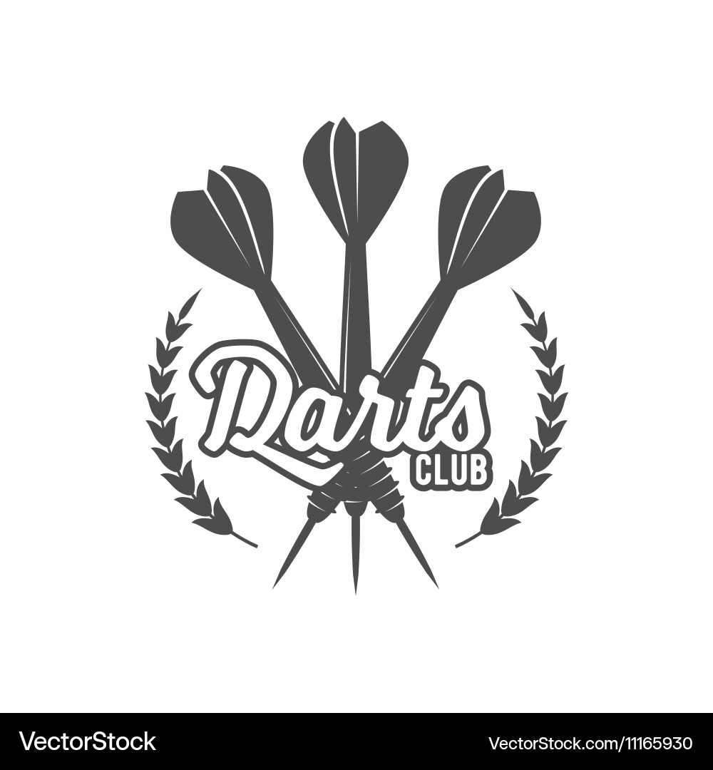 Darts label badge logo Royalty Free Vector Image