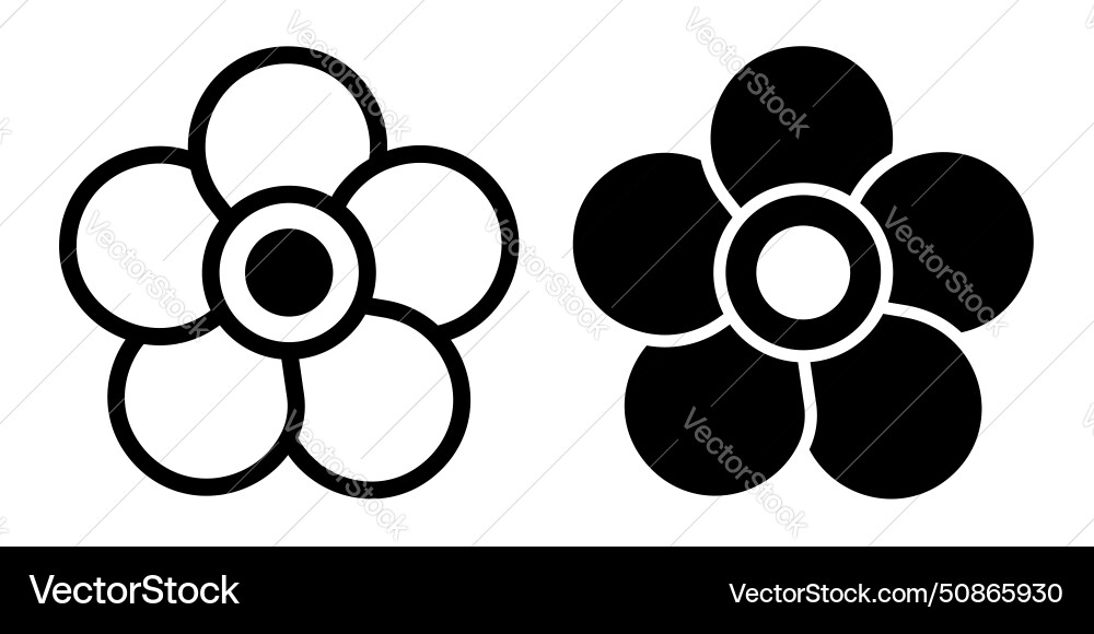 Flowers icon set floral symbol spring bloom Vector Image