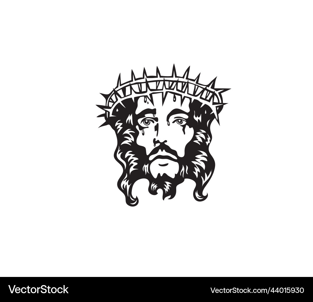 Jesus face drawing Royalty Free Vector Image - VectorStock