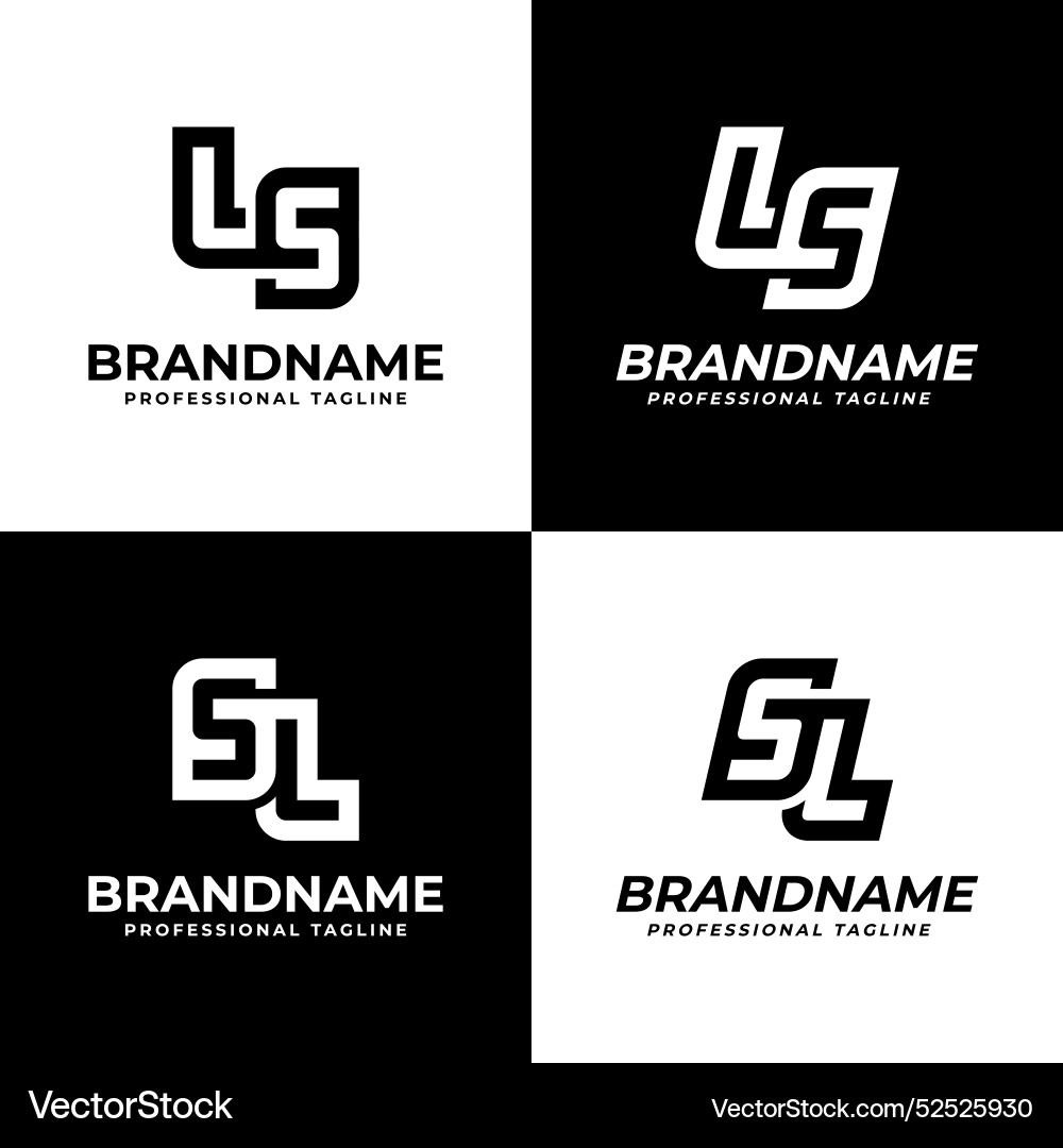 Letters ls and sl monogram logo suitable for any Vector Image