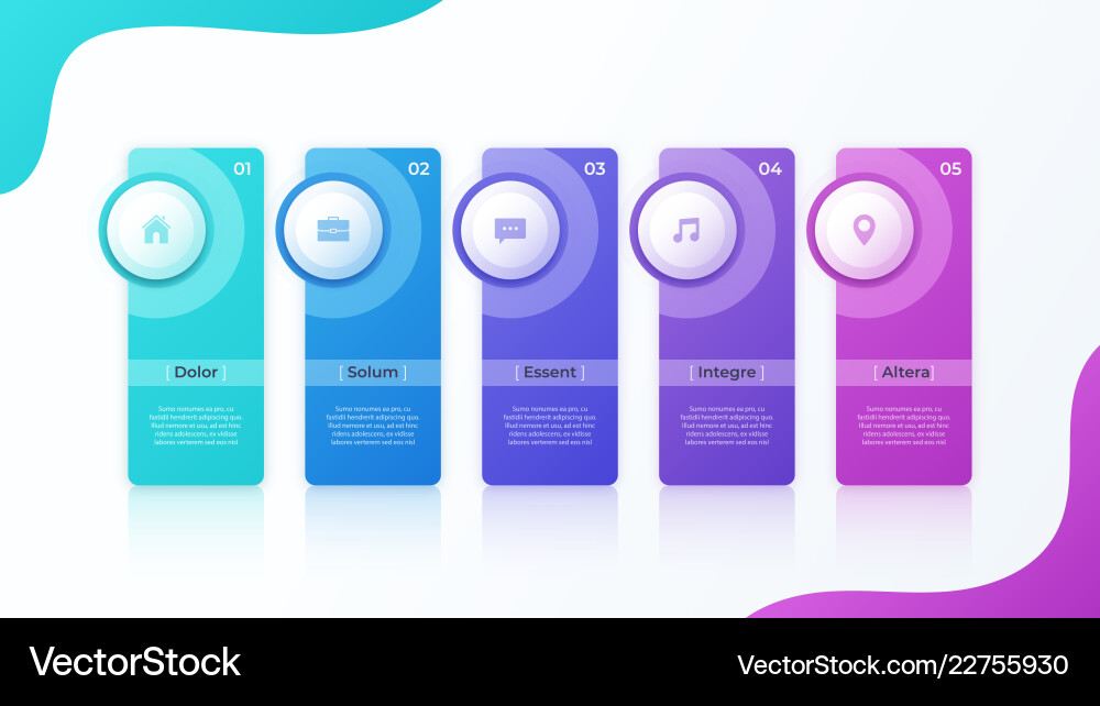 Modern infographic design with five options Vector Image