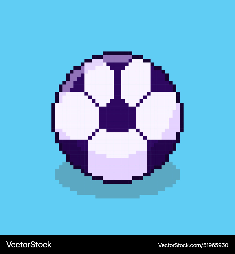 Pixel art soccer ball game asset design Royalty Free Vector