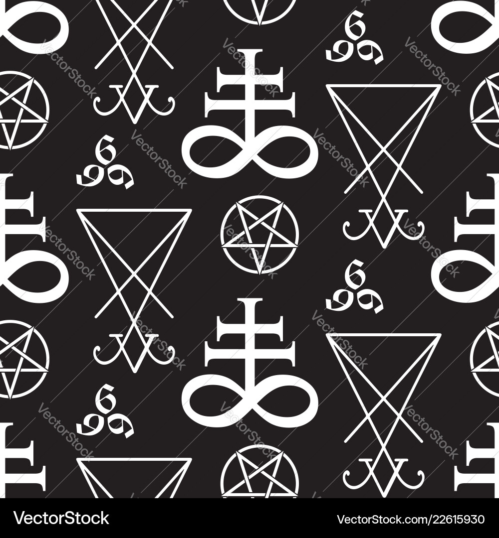 Seamless pattern with occult symbols Royalty Free Vector