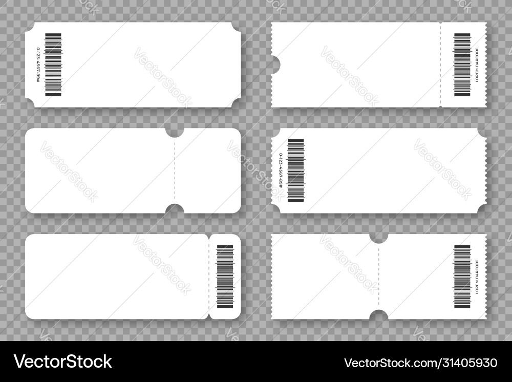 Set blank tickets coupons and vouchers Royalty Free Vector