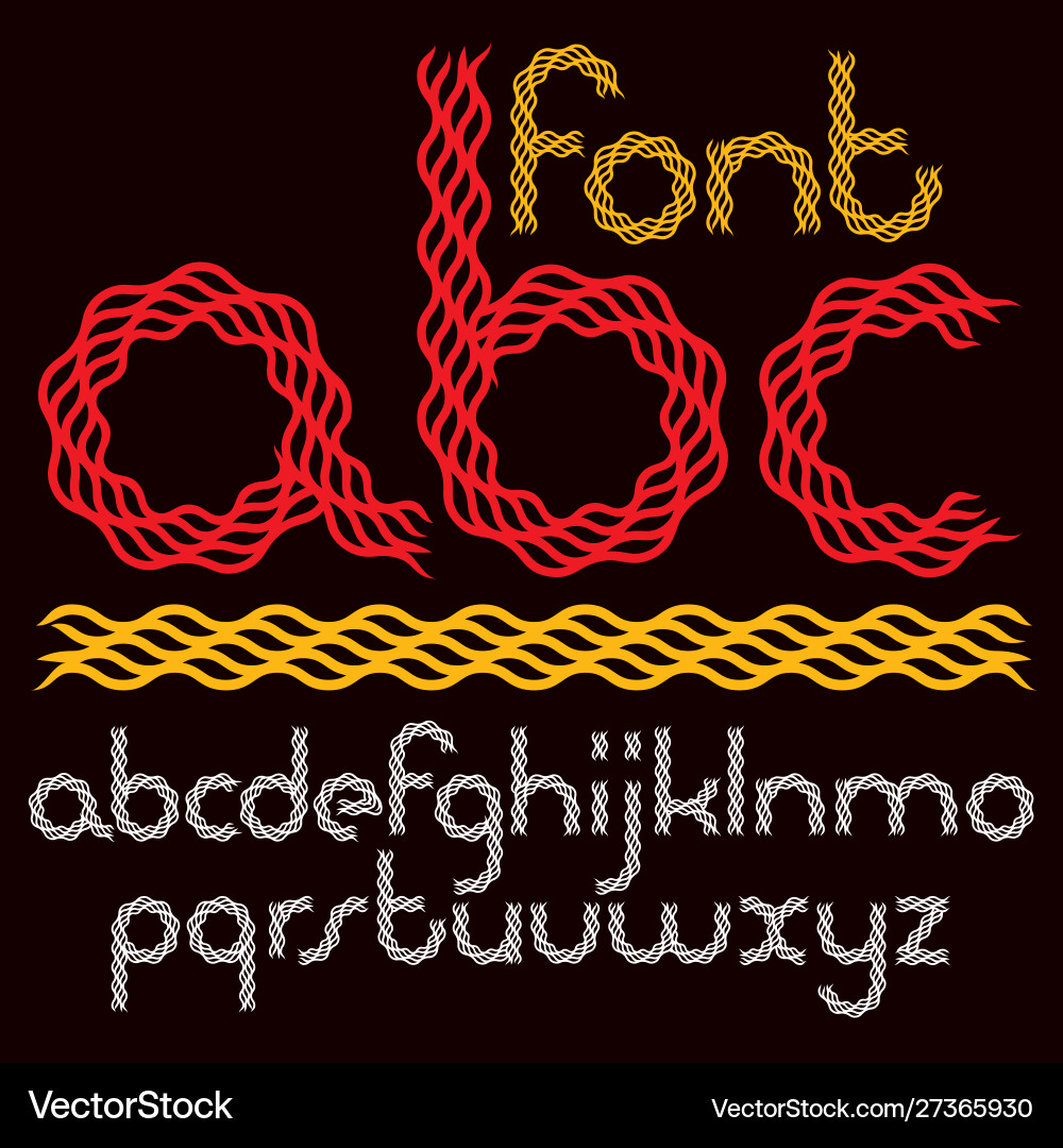 Set lower case rounded alphabet letters Royalty Free Vector