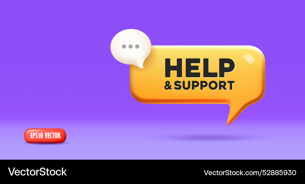 Speech bubble 3d yellow color design Royalty Free Vector