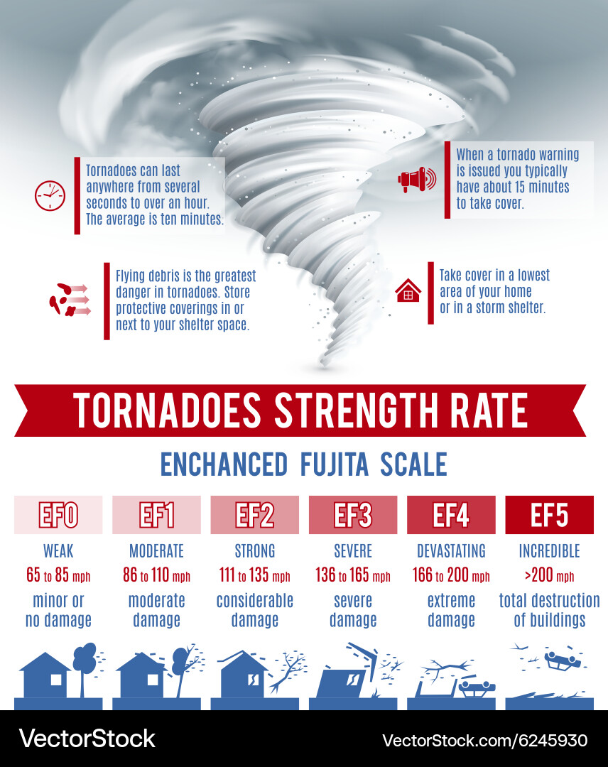 Tornado & Hurricane Weather Infographics Vector Image