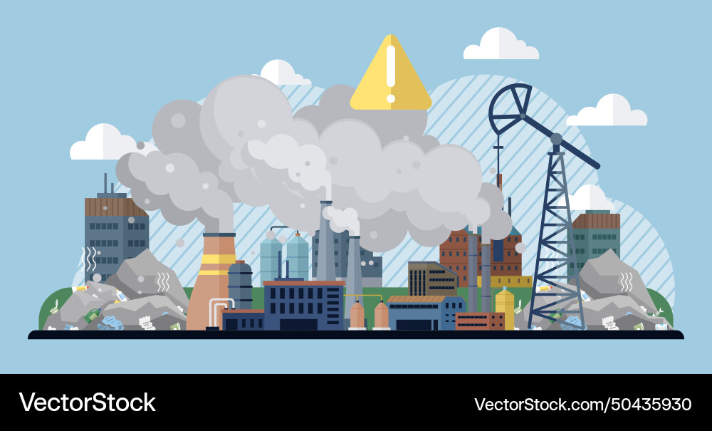 Waste pollution contamination water sources due Vector Image