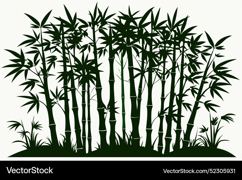 Bamboo garden tree silhouette k Royalty Free Vector Image
