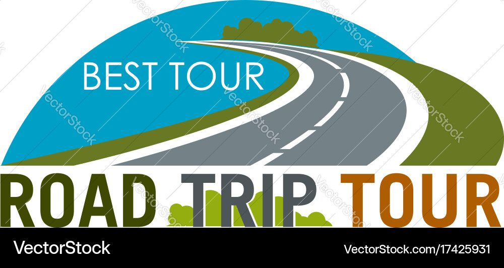 Coastal Road Trip Symbol Royalty Free Vector Image