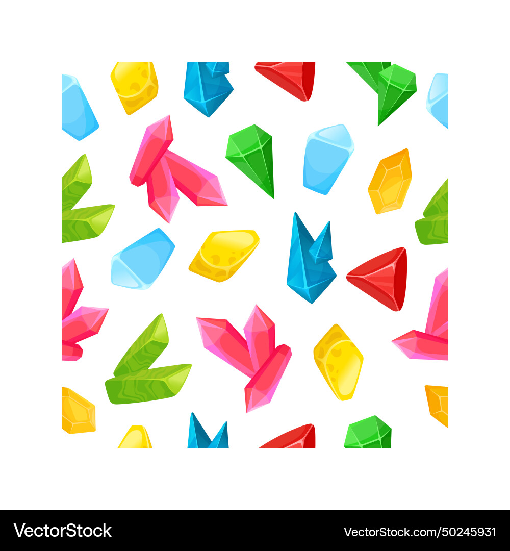 Crystal seamless pattern gemstone decorative Vector Image