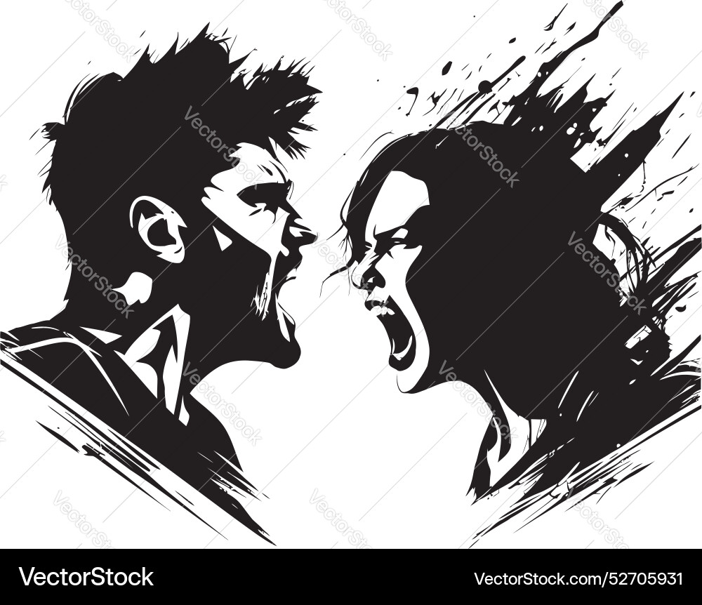 Discord duo dynamic emblem symbolizing couples Vector Image