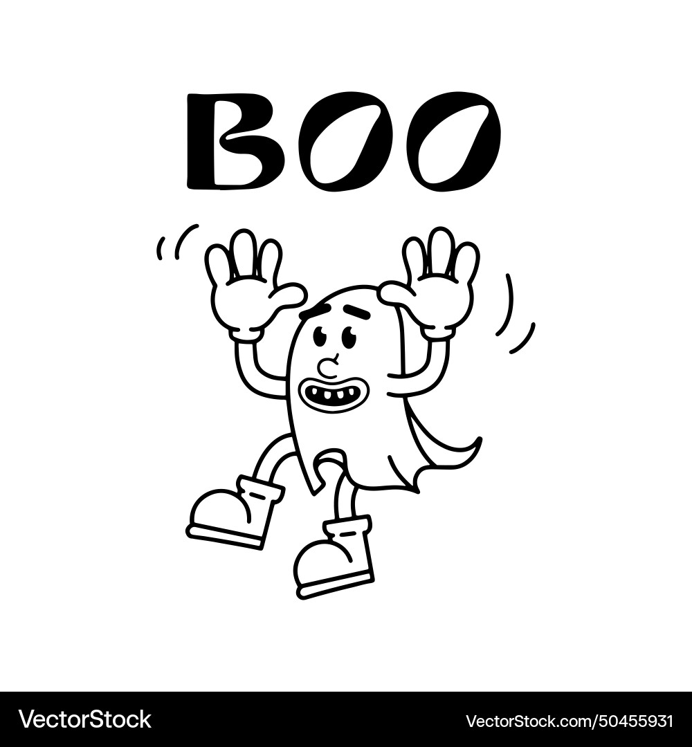 Halloween ghost groovy character holidays Vector Image