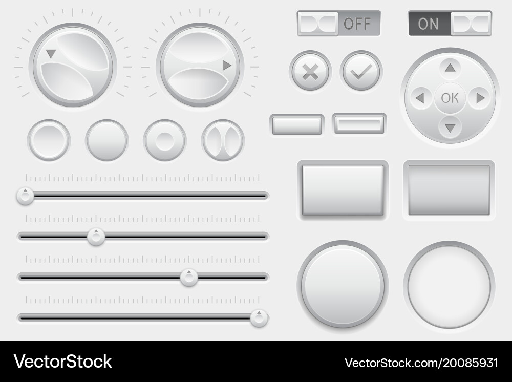 Interface buttons web toggle switch Royalty Free Vector