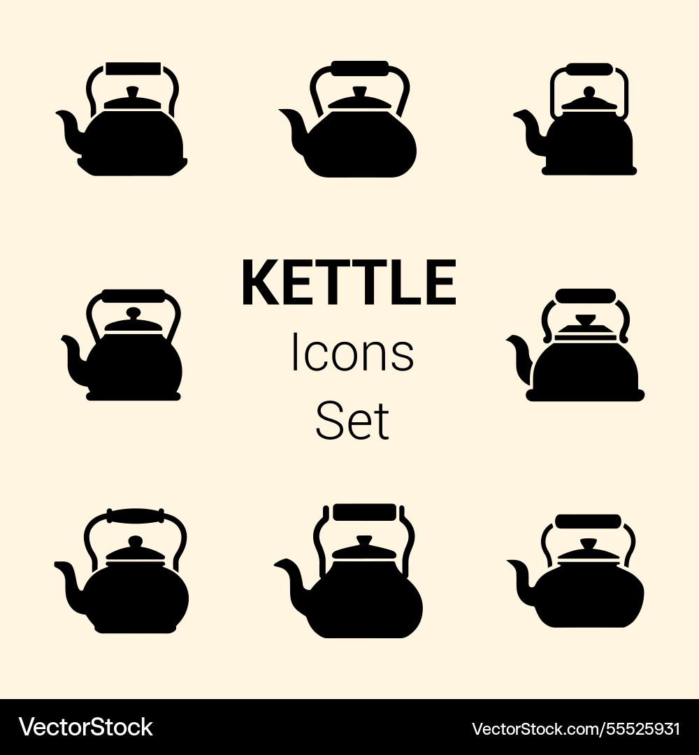 Kettle icons set Royalty Free Vector Image - VectorStock