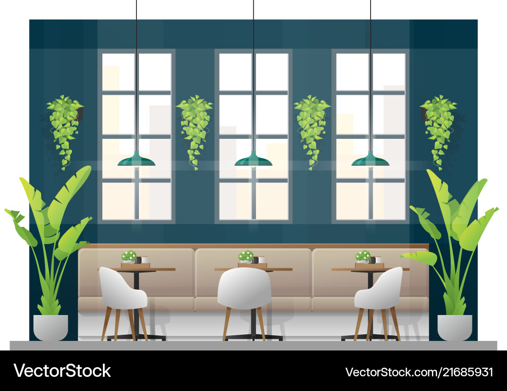 Modern Restaurant Interior Royalty Free Vector Image