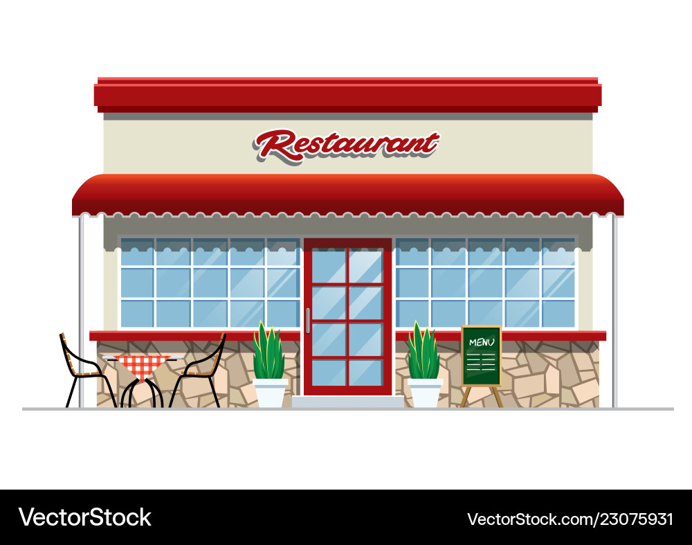 Restaurant building Royalty Free Vector Image - VectorStock
