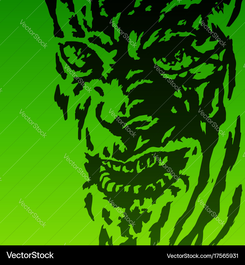 Scary face of the demon Royalty Free Vector Image