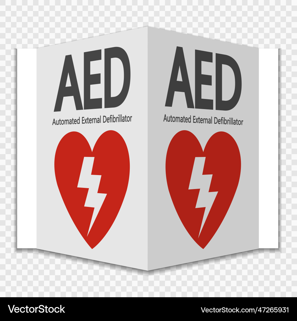 Symbol aed sign label on transparent background Vector Image