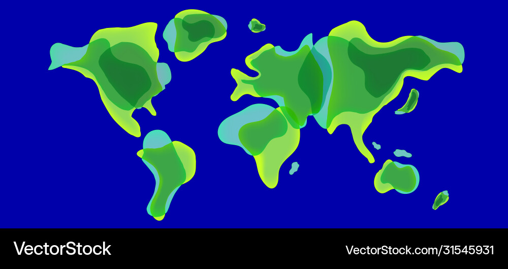 Trendy liquid shaped world map Royalty Free Vector Image