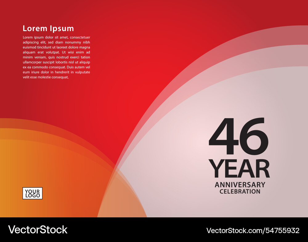 46 year anniversary celebration logotype Vector Image