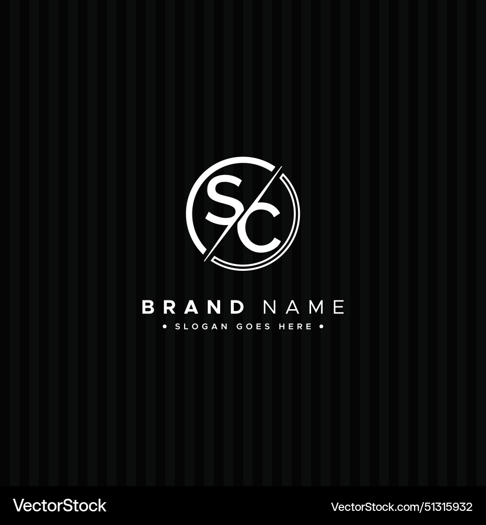 Abstract letter sc logo - initial monogram Vector Image