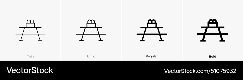 Camping table icon thin light regular and bold Vector Image
