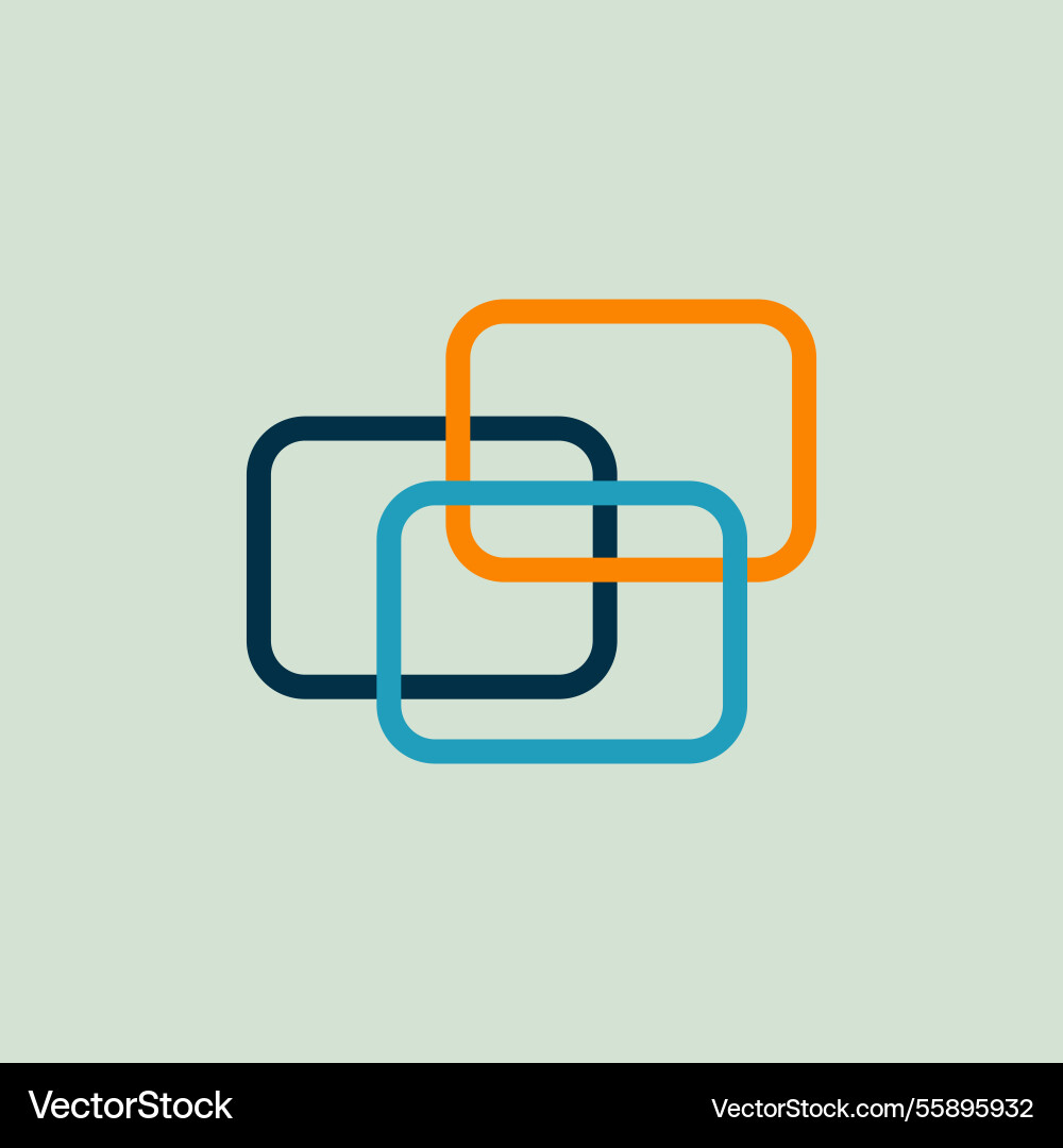 Overlapping rounded rectangles overlapping layers Vector Image Overlapping rounded rectangles overlapping layers Vector Image