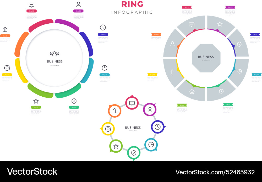 Ring infographic collection Royalty Free Vector Image