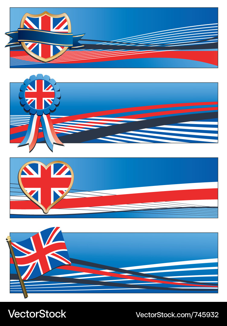 Union Jack Banners Royalty Free Vector Image - VectorStock