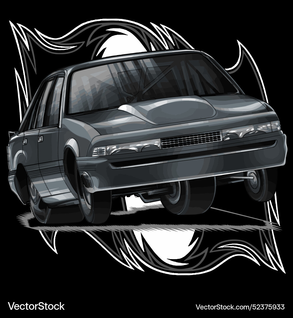 Black drag race with white strip Royalty Free Vector Image